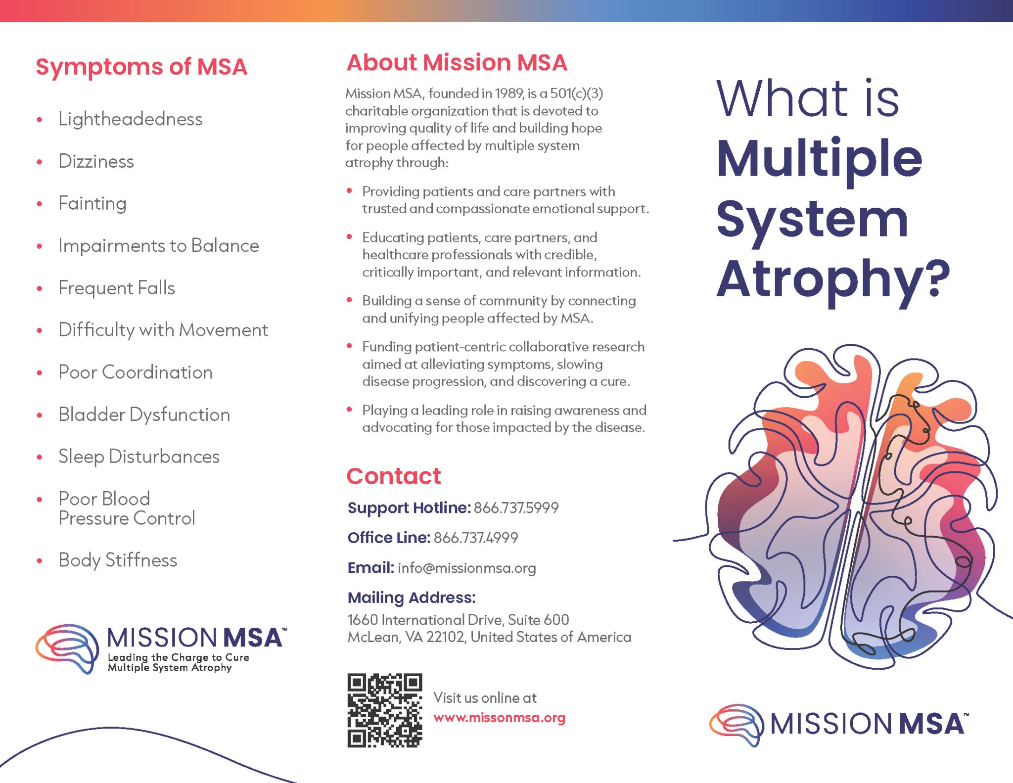 What is Multiple System Atrophy? Brochure - Mission MSA